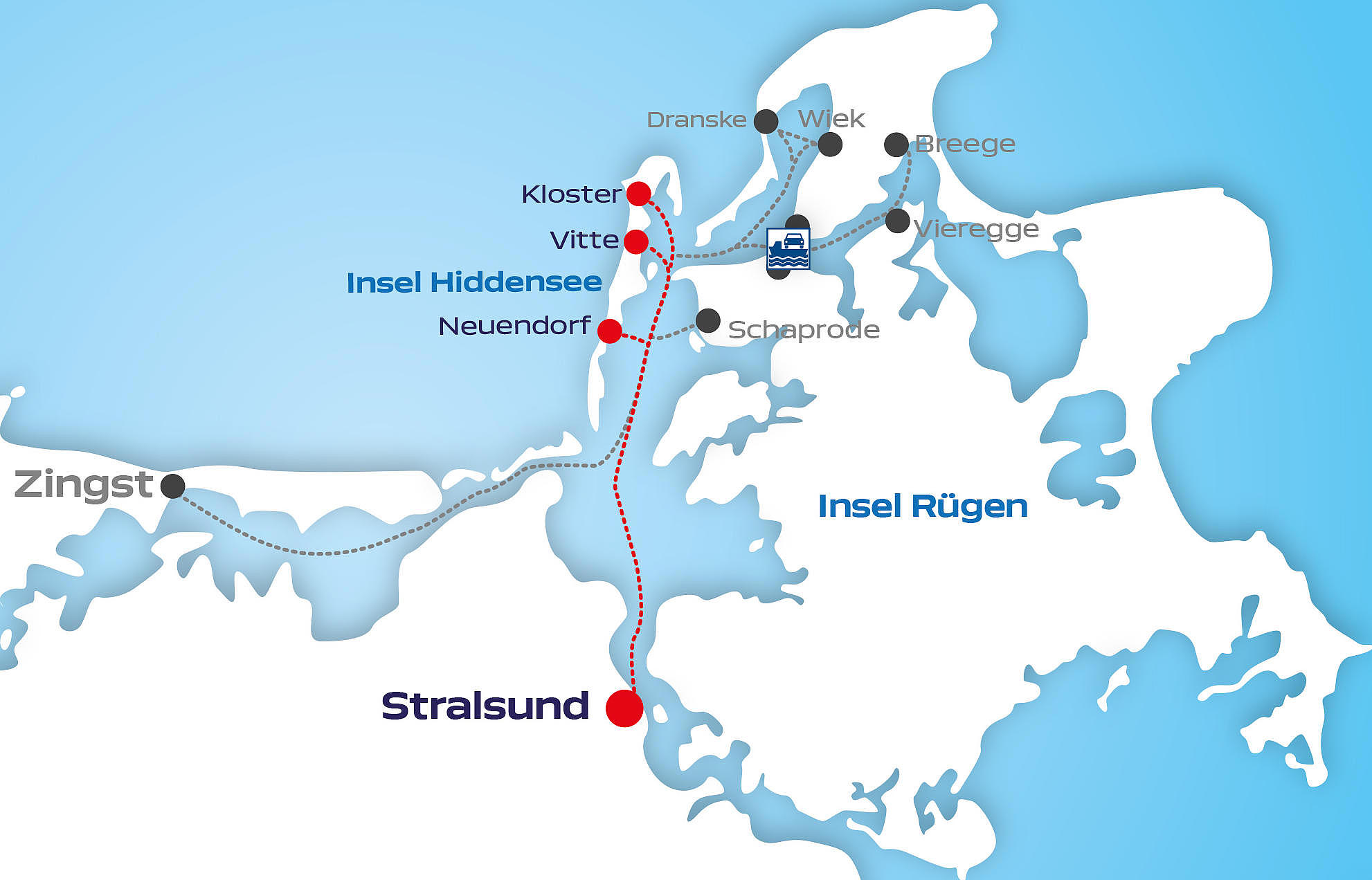 Fähre von Stralsund nach Hiddensee | Fähre von Hiddensee nach Stalsund ...